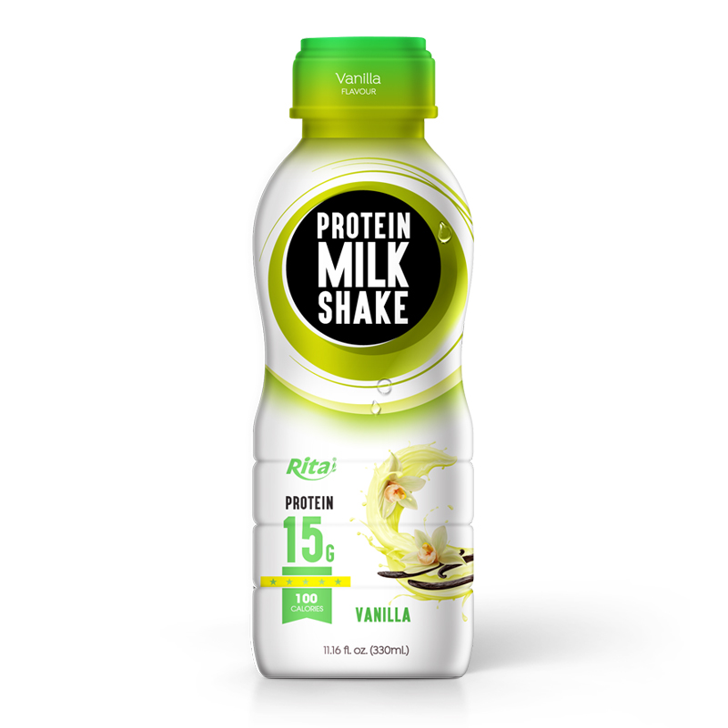 Milk Drinks: Protein Milk Shake with Vanilla Flavor 330ml PP Bottle