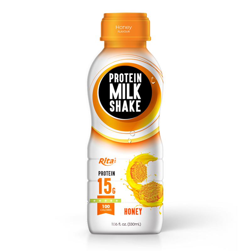 Milk Drinks: Protein Milk Shake with Honey Flavor 330ml PP Bottle