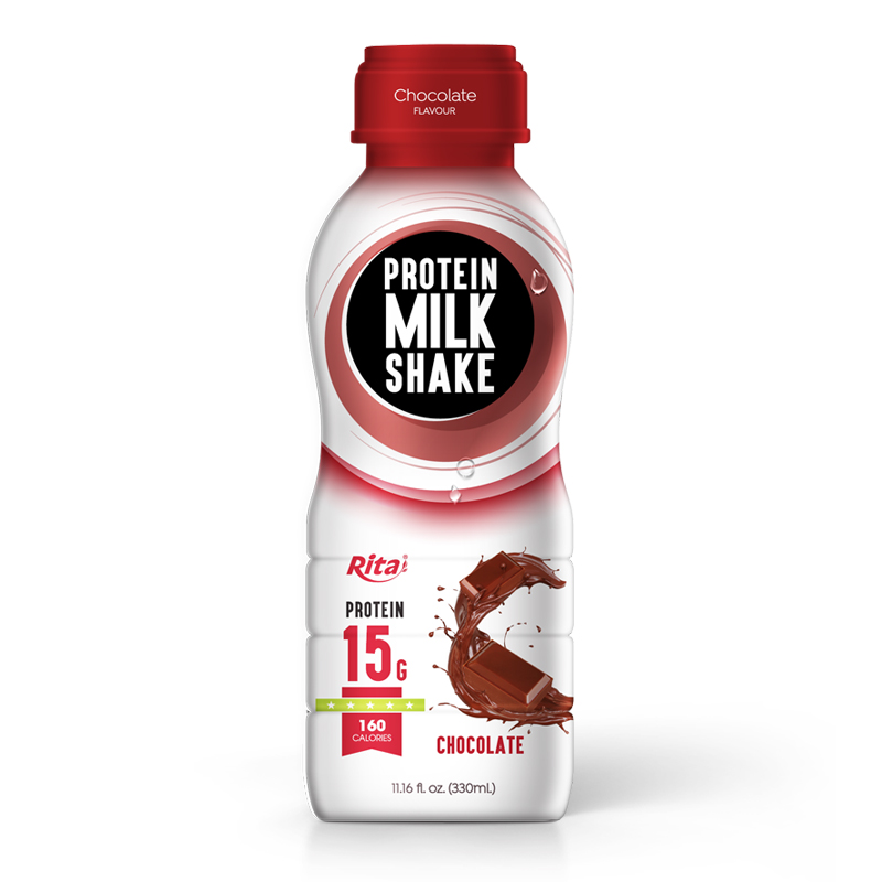Milk Drinks: Protein Milk Shake with Chocolate Flavor 330ml PP Bottle